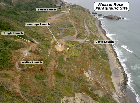 Mussel Rock Flying Site - Paragliding! Up is Good